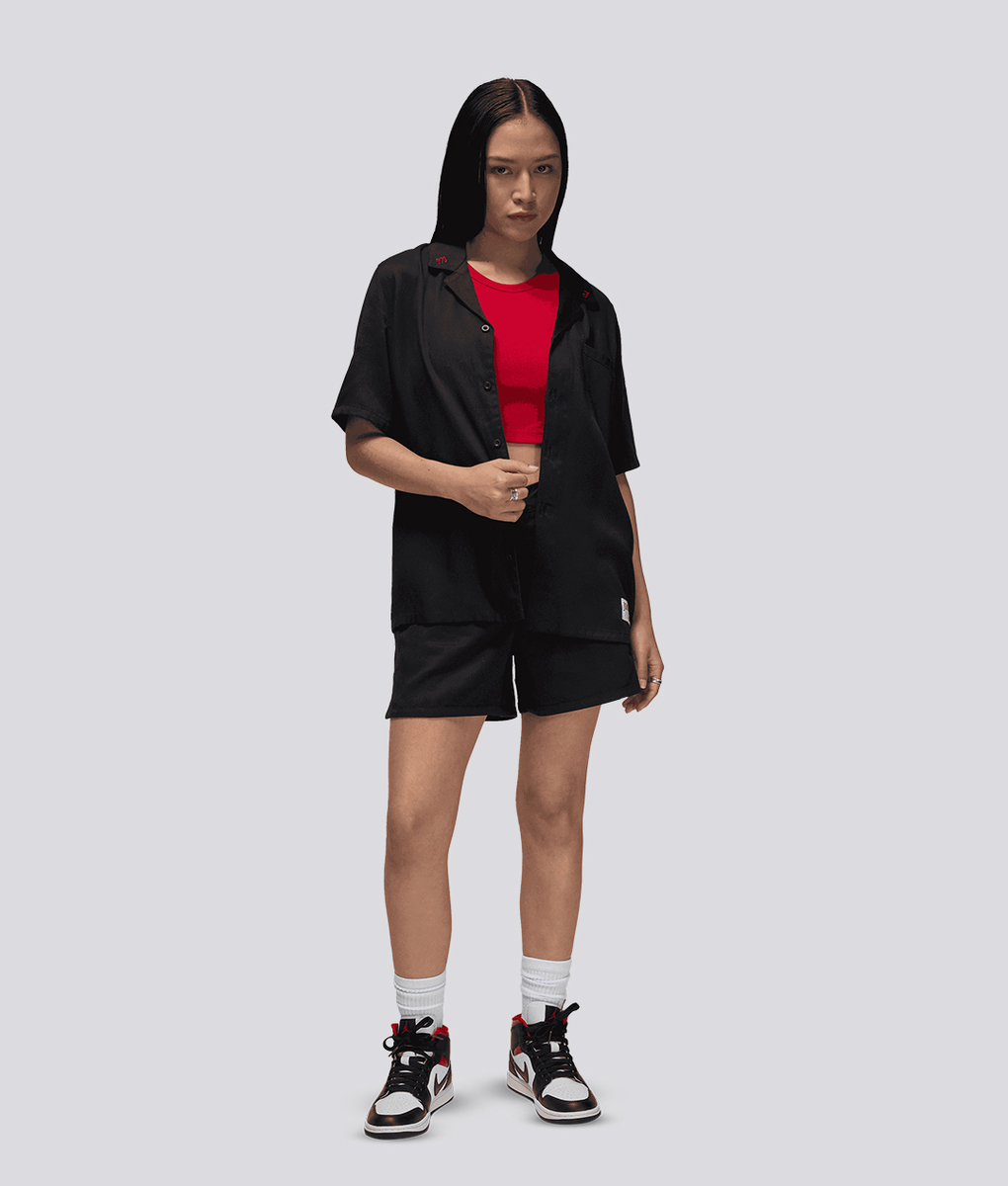 Jordan - Essentials Woven Solid Short Sleeve Top - VegNonVeg