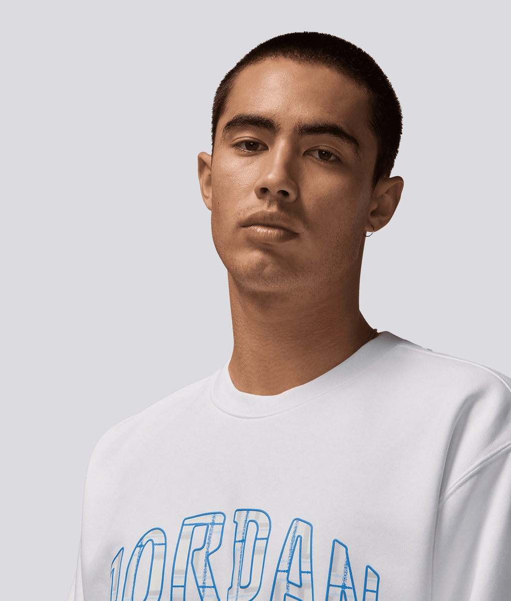 Jordan - JORDAN ESSENTIALS HOLIDAY FLEECE SWEATSHIRT WHITE/LEGEND BLUE ...