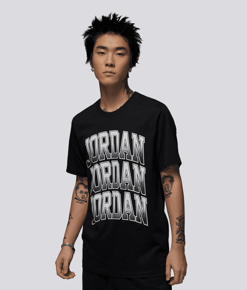 Jordan - JORDAN STACK SHORT SLEEVE T-SHIRT BLACK/WHITE l Buy Men's T ...