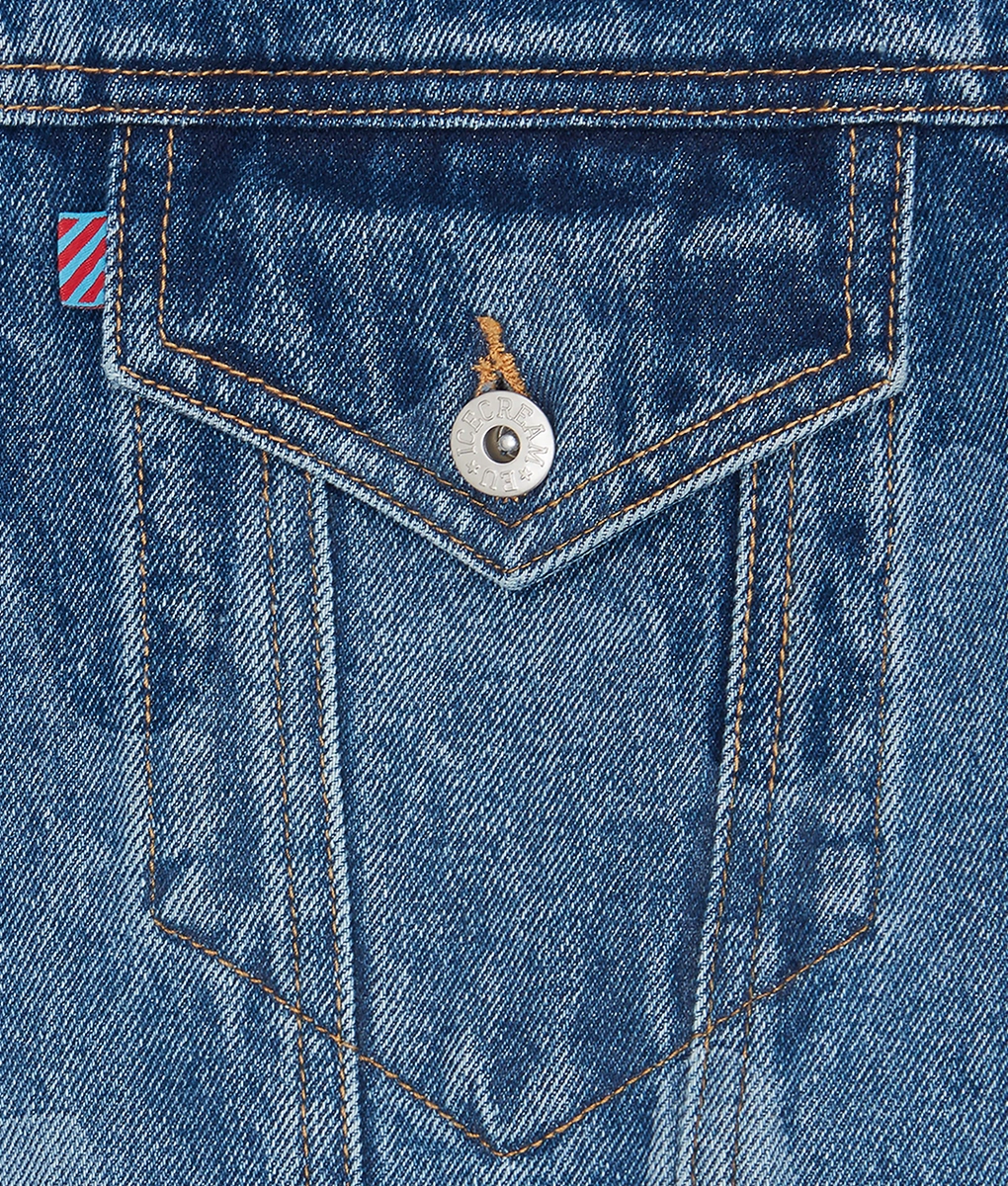 Icecream - ICECREAM MID WASHED LAZER DRIP DENIM TRUCKER JACKET BLUE l ...
