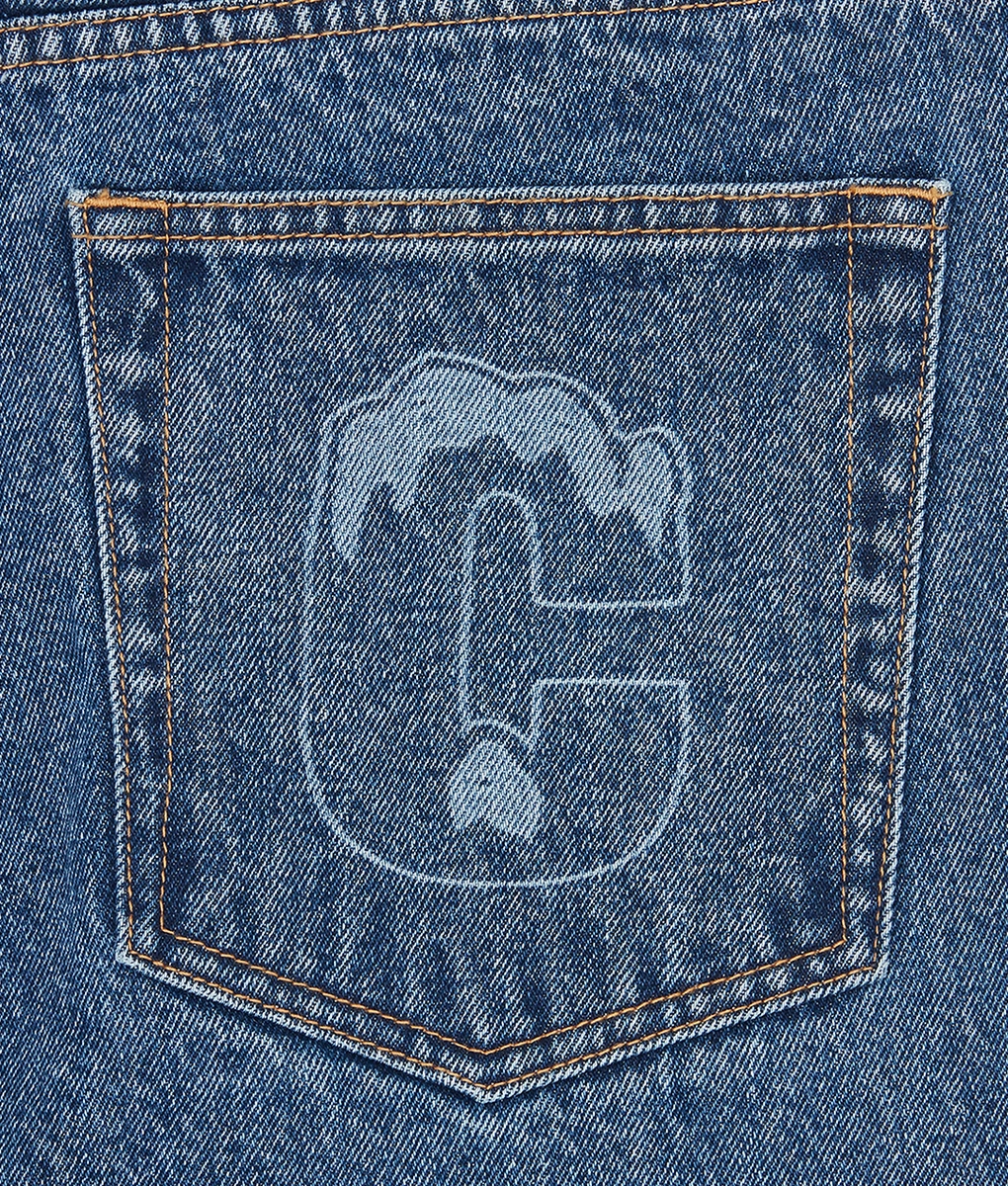 Icecream - ICECREAM MID WASHED RUNNING DOG LAZER DRIP DENIM PANT BLUE l ...