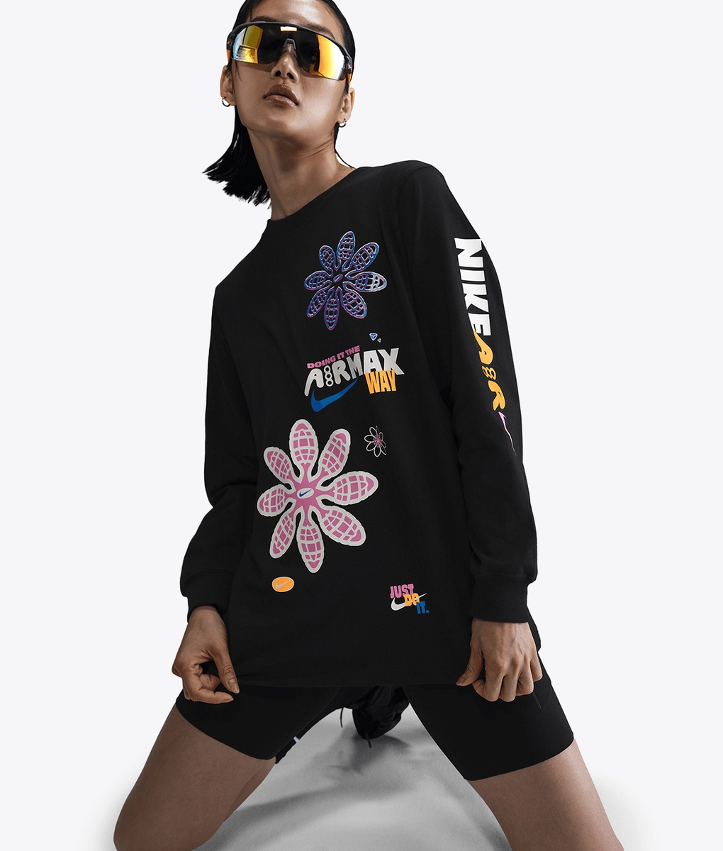Nike - NIKE SPORTSWEAR AMD LONG SLEEVE GRAPHIC TEE BLACK l Buy Women's ...