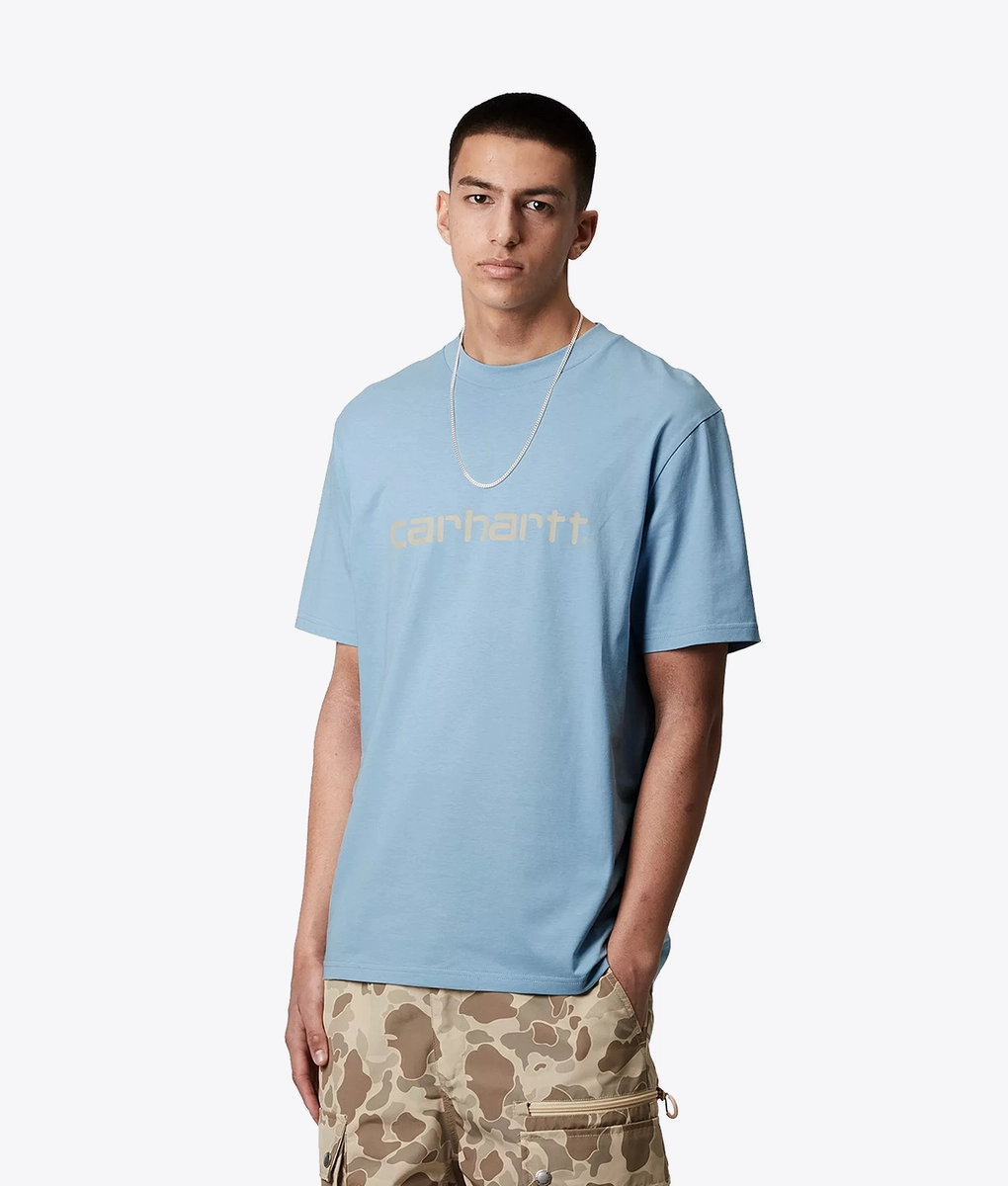 Carhartt WIP - CARHARTT WIP SHORT SLEEVE SCRIPT T-SHIRT BLUEBIRD/FLEUR ...
