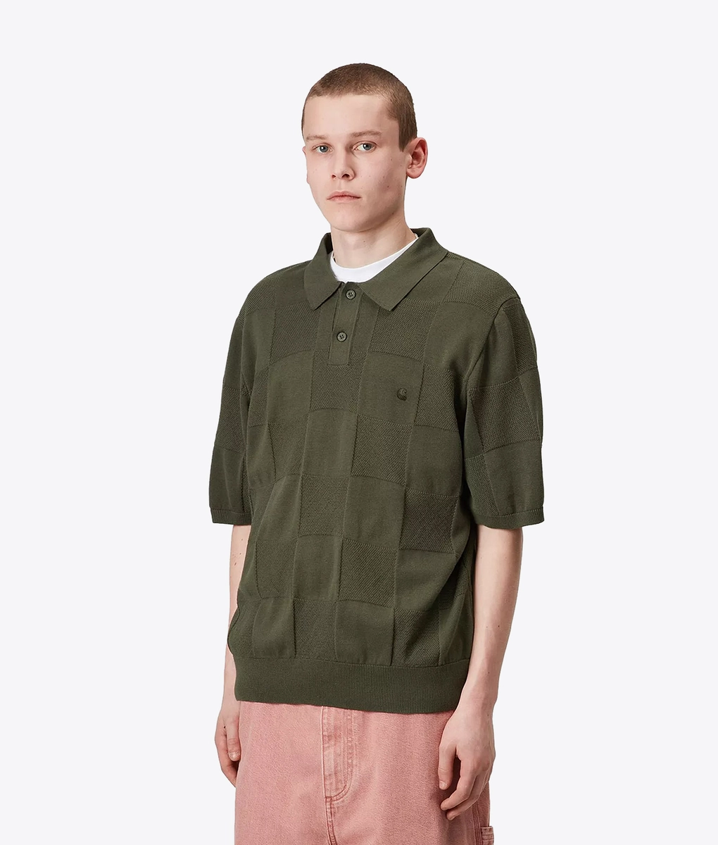 Carhartt WIP - CARHARTT WIP SHORT SLEEVE CHECKER POLO DOLLAR GREEN l ...