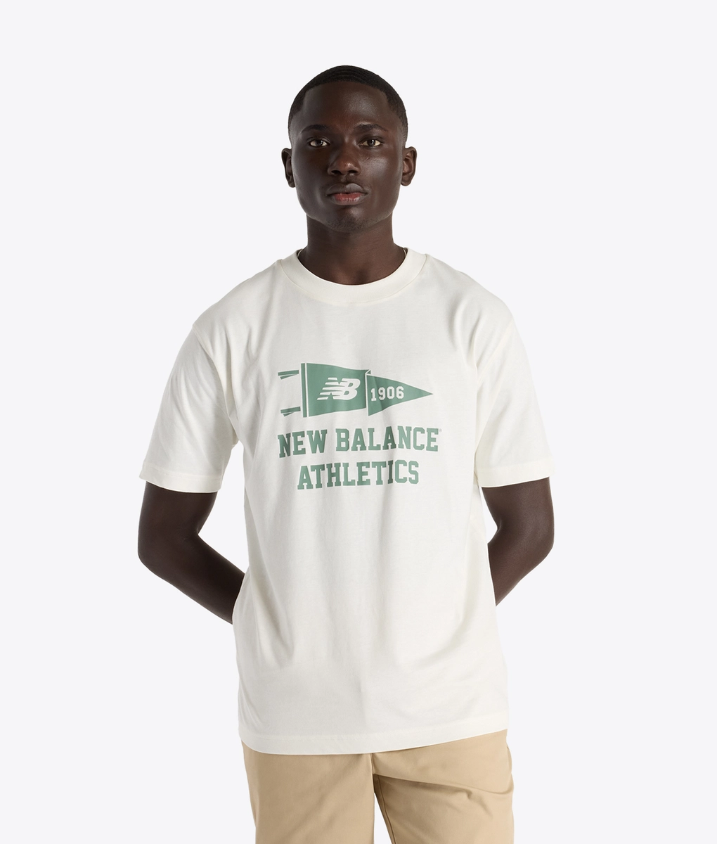 New Balance - NEW BALANCE VARSITY PENNANT T-SHIRT SEA SALT l Buy Men's ...
