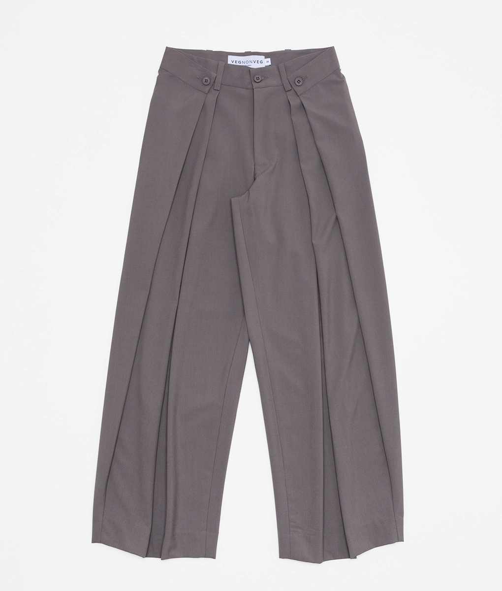 VegNonVeg - Veg Non Veg Pleated Pants Ash | Buy Unisex Pants Online At ...