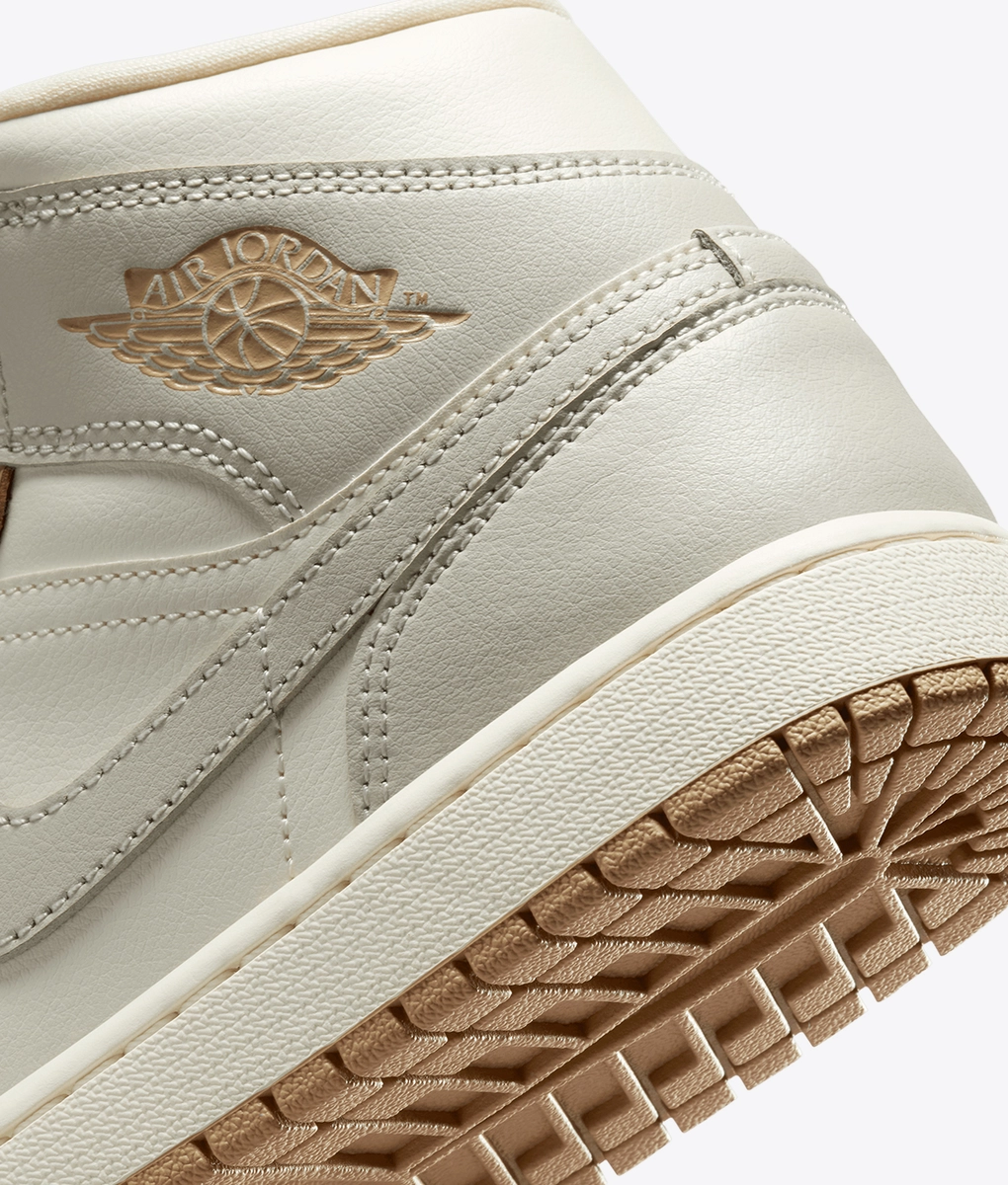 Jordan - Jordan Air Jordan 1 Mid Pale Ivory/Light Orewood Brown-Hemp ...
