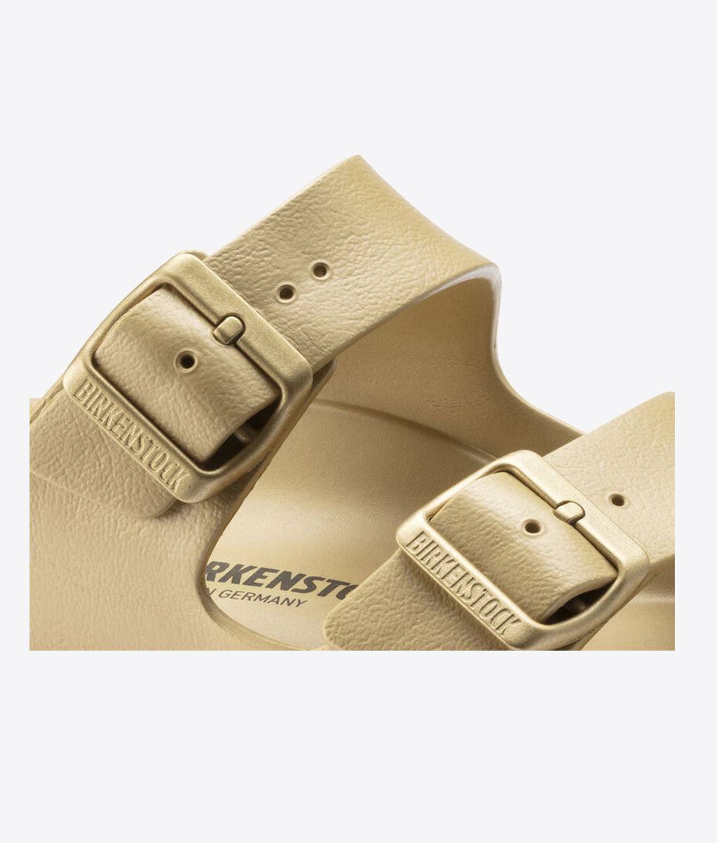 Birkenstock - BIRKENSTOCK ARIZONA EVA GLAMOUR GOLD l Buy Unisex Slides Online at VegNonVeg ...