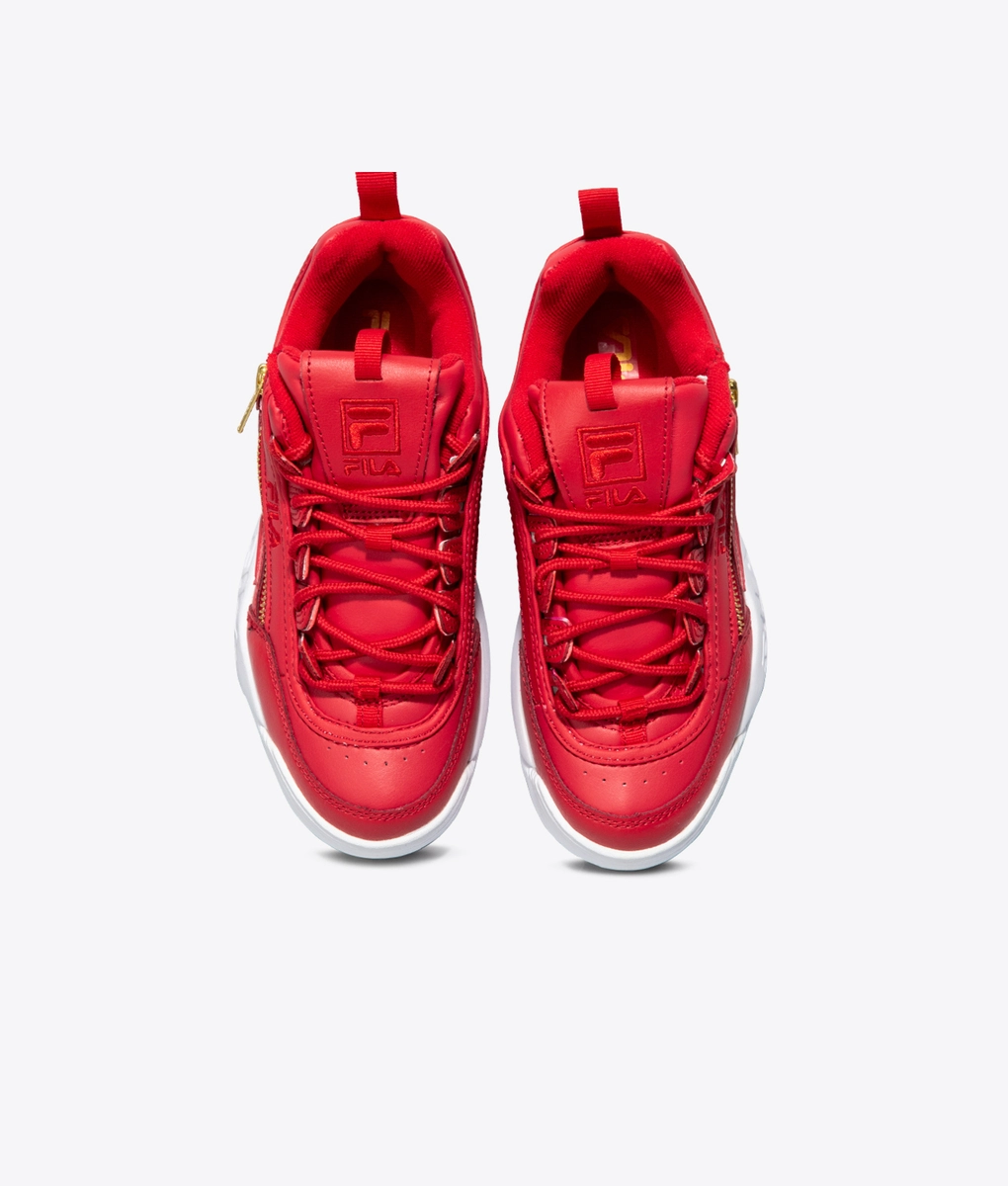 Fila - DISRUPTOR II ZIPPER 'RED/WHITE/METALLIC GOLD' - VegNonVeg