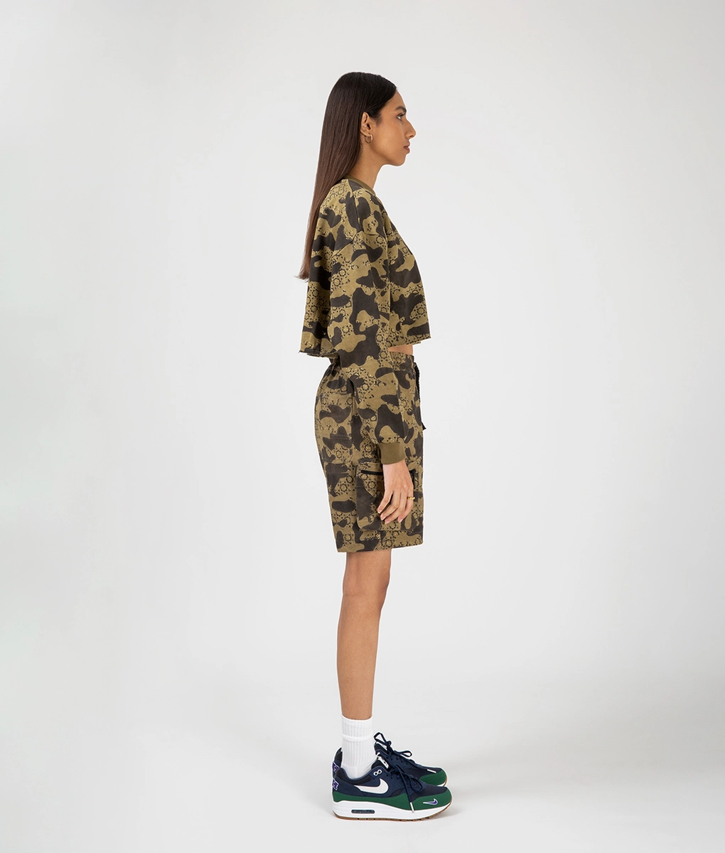 VegNonVeg - Ajrakh Camo Crop Top - VegNonVeg