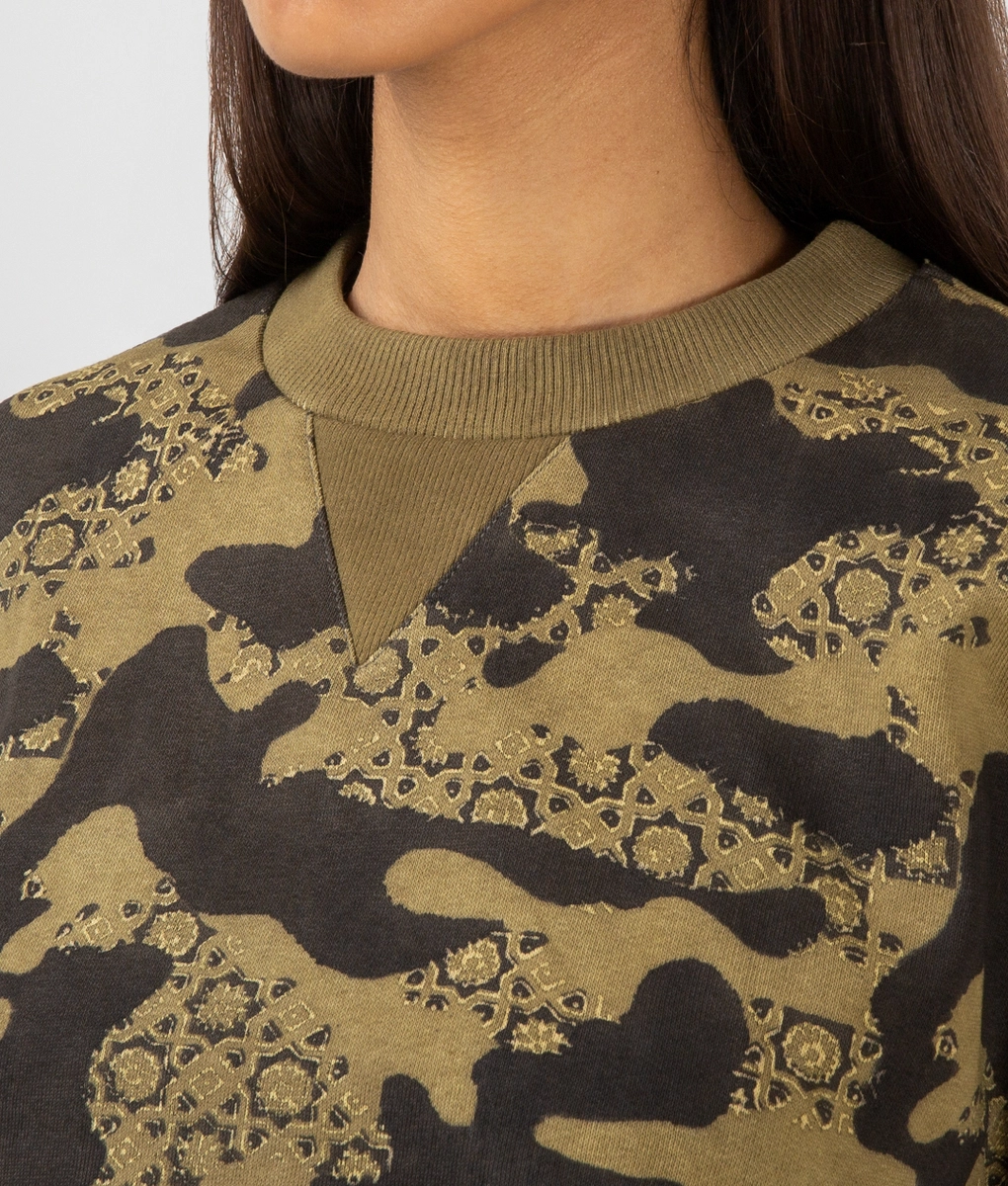 VegNonVeg - Ajrakh Camo Crop Top - VegNonVeg