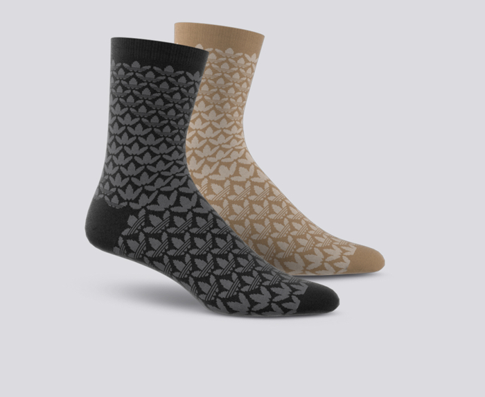 Adidas Originals - MONO MID CUT CREW SOCKS 2 PAIRS 'CORE BLACK' - VegNonVeg