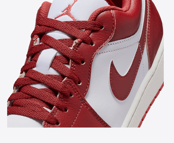 Jordan - AIR JORDAN 1 LOW SE 'WHITE/DUNE RED-LOBSTER-SAIL' - VegNonVeg