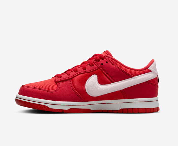 Nike - DUNK LOW 'FIRE RED/PINK FOAM -LIGHT CRIMSON-WHITE' - VegNonVeg