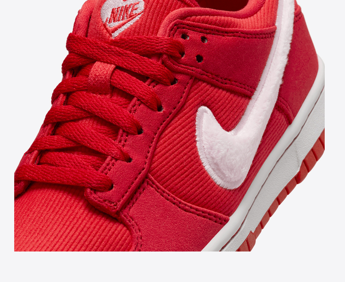 Nike - DUNK LOW 'FIRE RED/PINK FOAM -LIGHT CRIMSON-WHITE' - VegNonVeg