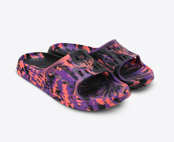 Puma - MB03 SLIDE 'PUMA BLACK-DEEP ORCHID-FLURO PEACH PES' - VegNonVeg