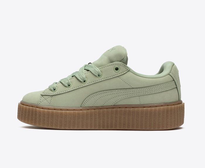 Puma - X FENTY CREEPER PHATTY NUBUCK 'GREEN FOG-PUMA GOLD-GUM' - VegNonVeg