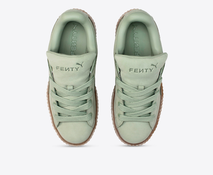 Puma - X FENTY CREEPER PHATTY NUBUCK 'GREEN FOG-PUMA GOLD-GUM' - VegNonVeg