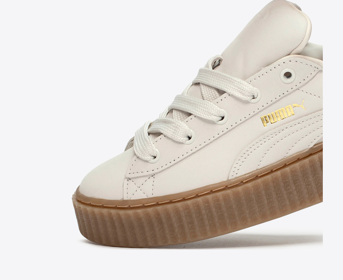 Puma - X FENTY CREEPER PHATTY NUBUCK 'WARM WHITE-PUMA GOLD-GUM' - VegNonVeg