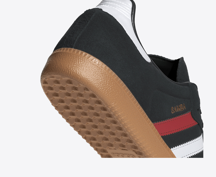 Adidas Originals - SAMBA OG 'CORE BLACK/BETTER SCARLET-GUM' - VegNonVeg