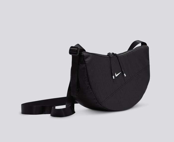 Nike - AURA CRESCENT CROSSBODY BAG 'BLACK/MATTE SILVER' - VegNonVeg