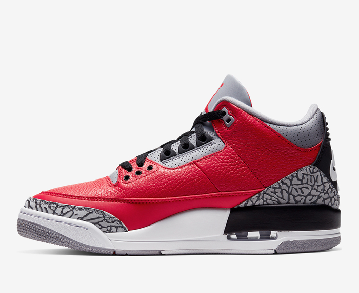 Jordan - AIR JORDAN 3 RETRO SE 'FIRE RED/FIRE RED-CEMENT GREY' - VegNonVeg