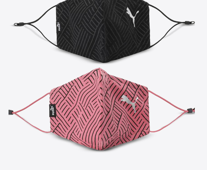 Puma - PUMA FACE MASK II SET OF 2 'PUMA BLACK/IGNITE PINK' - VegNonVeg