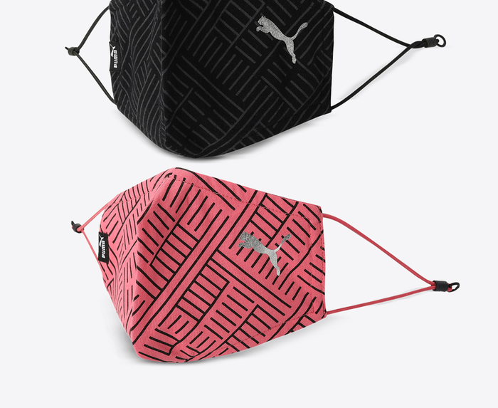Puma - PUMA FACE MASK II SET OF 2 'PUMA BLACK/IGNITE PINK' - VegNonVeg