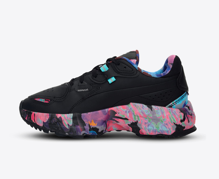 Puma - ORKID FLORAL WNS 'PUMA BLACK/ELEKTRO AQUA' - VegNonVeg