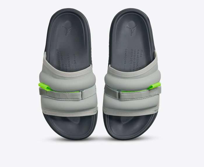 Jordan - JORDAN SUPER PLAY SLIDE 'SILVER/GREEN BEAN/FLINT GREY' - VegNonVeg