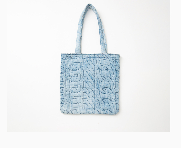 VegNonVeg - QUILTED TOTE BAG 'ICE BLUE' - VegNonVeg