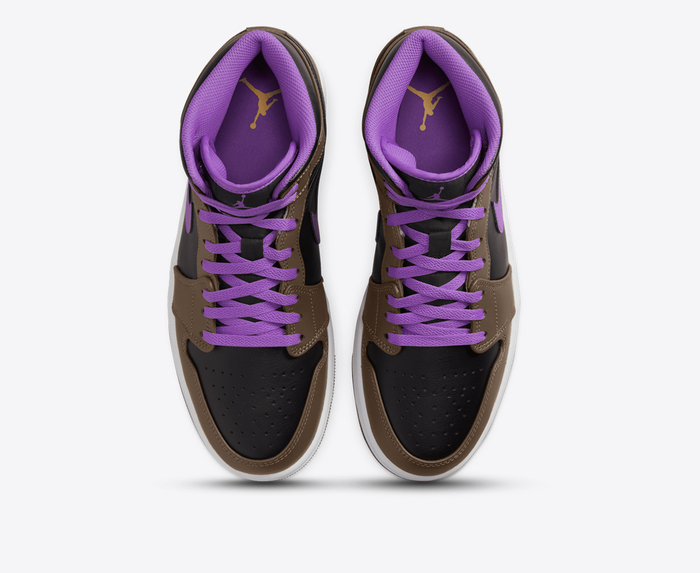 Jordan - AIR JORDAN 1 MID 'PALOMINO/WHITE-WILD BERRY' - VegNonVeg