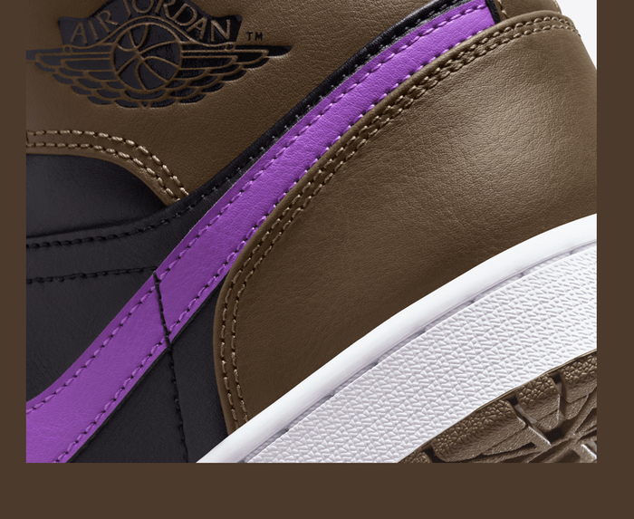 Jordan - AIR JORDAN 1 MID 'PALOMINO/WHITE-WILD BERRY' - VegNonVeg