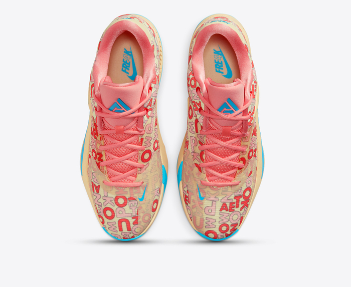Nike - ZOOM FREAK 4 'PALE VANILLA/BLUE LIGHTNING-CORAL CHALK' - VegNonVeg